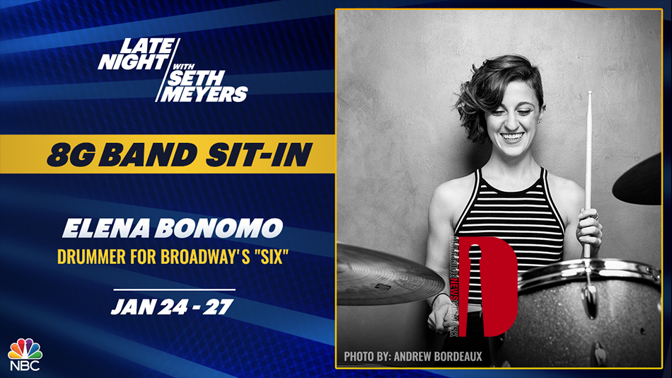 Elena Bonomo Is Guest Drummer On Late Night With Seth Meyers & The 8G ...